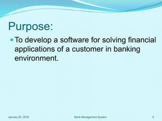 Presentation on java project (bank management system) | PPTX