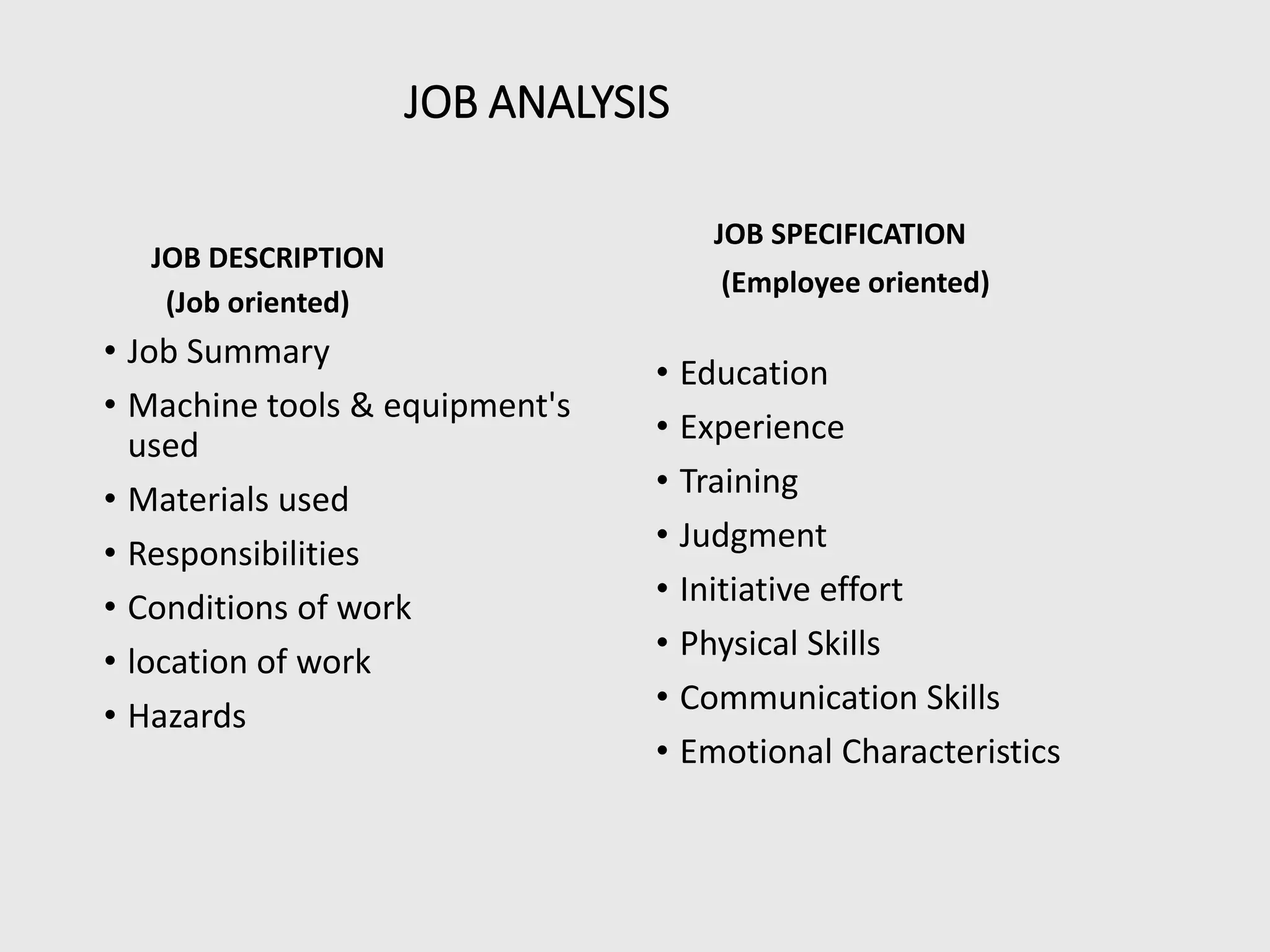 Presentation on job specification | PDF