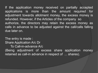 Presentation on Accounting Treatment of Share Capital (Subscription of ...