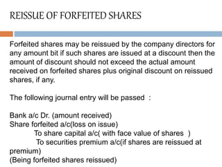 Presentation on Accounting Treatment of Share Capital (Forfeiture and ...