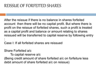 Presentation on Accounting Treatment of Share Capital (Forfeiture and ...