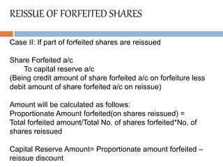 Presentation on Accounting Treatment of Share Capital (Forfeiture and ...
