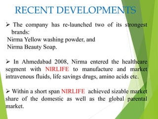 Presentation on journey of nirma | PPTX