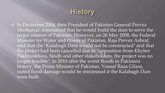 Issue of Kalabagh Dam in Pakistan | PPTX | Agriculture | Industries