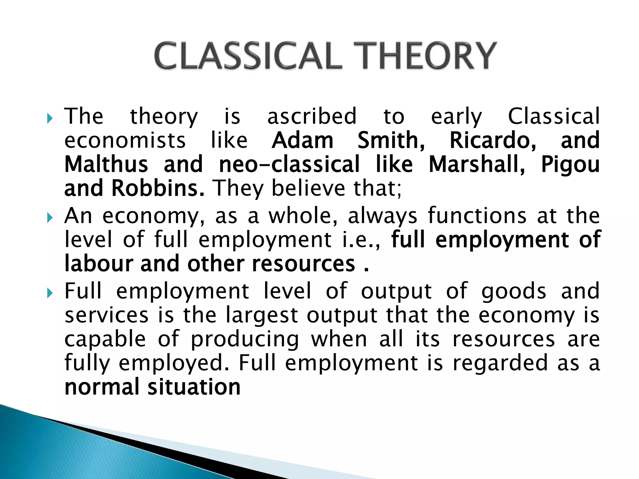 Presentation on keynesian theory | PPTX