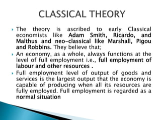 Presentation on keynesian theory | PPTX