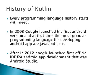 Presentation on Kotlin programming Language.pptx