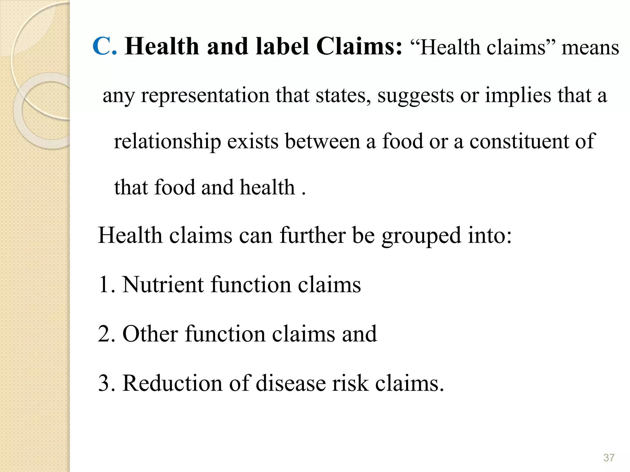 PPT ON NUTRACEUTICAL AND THEIR LABELING | PPTX
