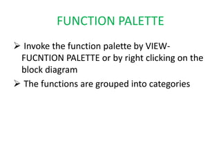 Presentation on LabVIEW Basics | PPTX