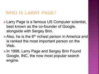 Presentation on larry page | PPTX