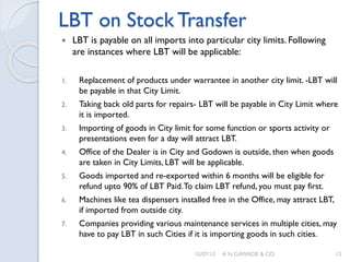 Presentation on lbt (local body tax) | PDF