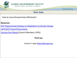 GEF Adaptation Program Accessing Financing from the Least Developed ...