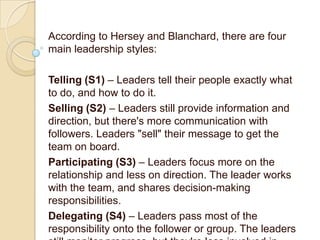 Presentation on leadership | PDF | Executive Leadership & Management ...