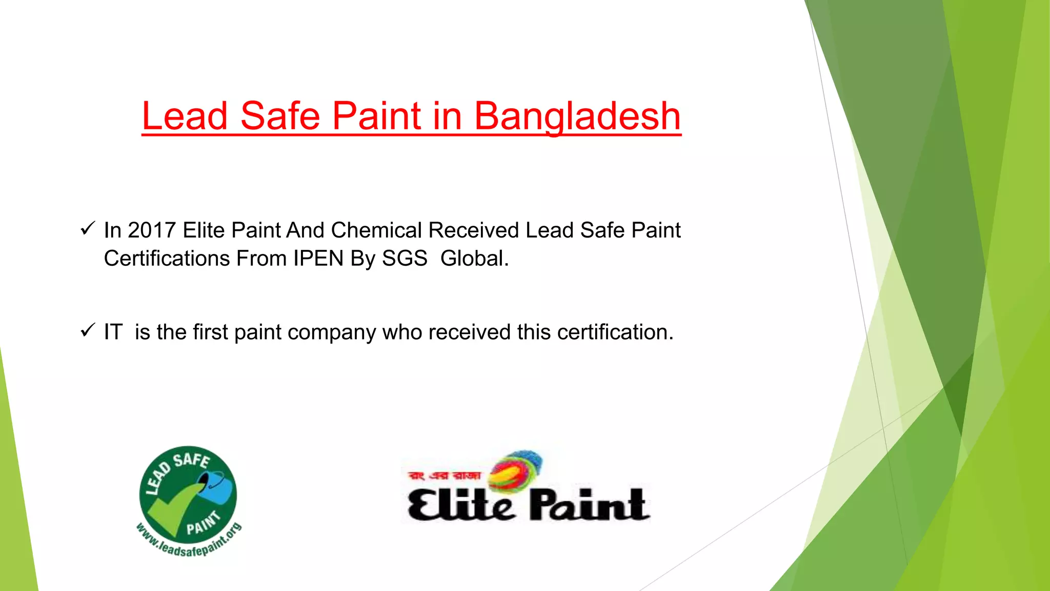 Presentation on lead safe paint | PPT