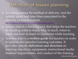 Presentation on lesson planning | PPTX