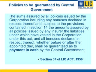 Presentation on lic of india | PPT