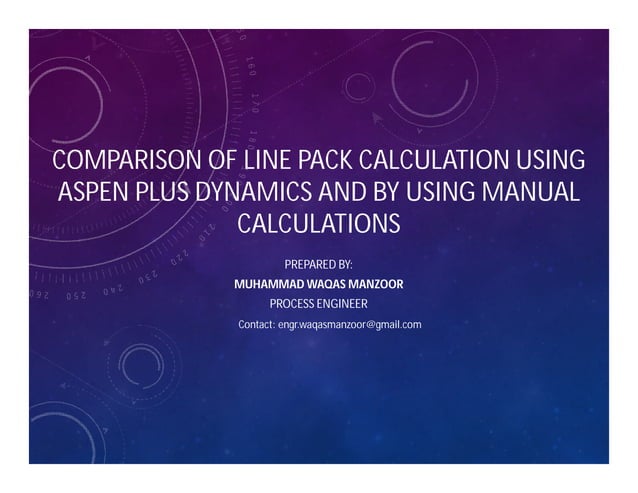 Presentation on Calculation of Line Pack of Natural Gas Pipe using ...