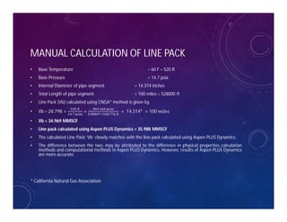 Presentation on Calculation of Line Pack of Natural Gas Pipe using ...