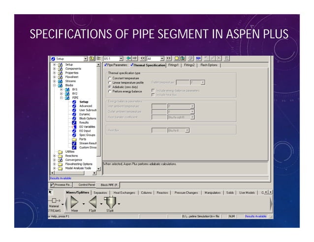Presentation on Calculation of Line Pack of Natural Gas Pipe using Aspen PLUS Dynamics and using ...