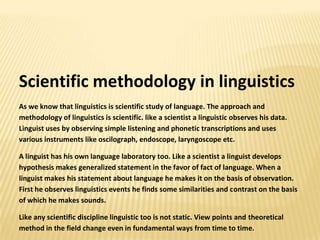 Presentation on linguistic is a science | PPTX