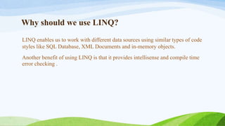 Understanding LINQ in C# | PPTX