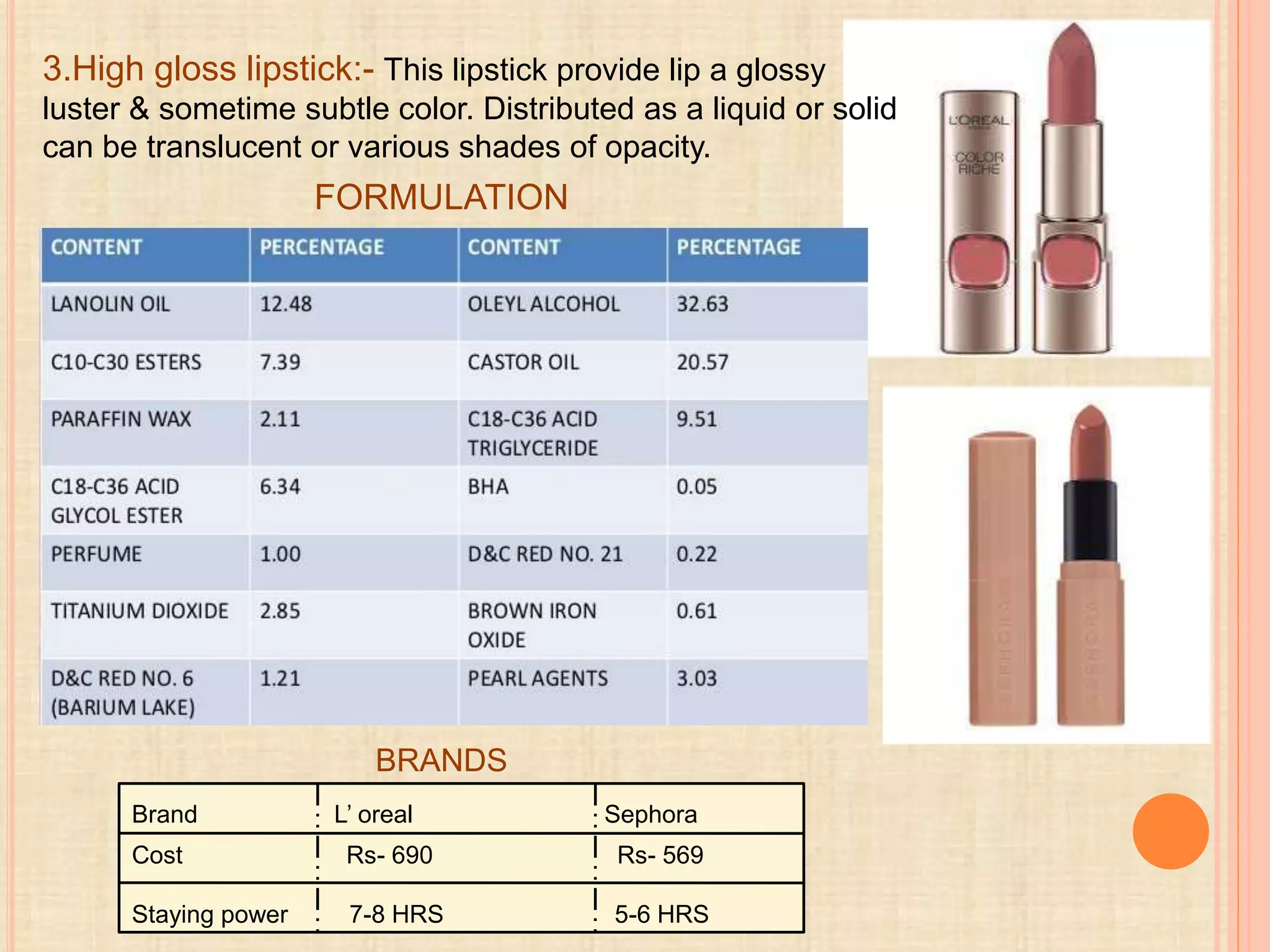 Presentation on lipstick (Cosmetic) | PPTX