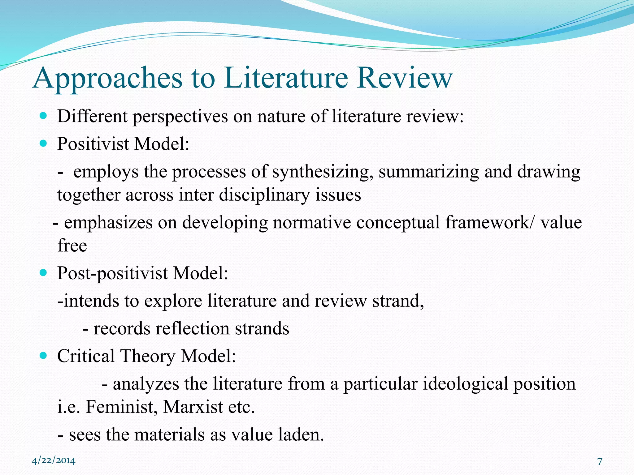 Presentation on literature review | PPTX