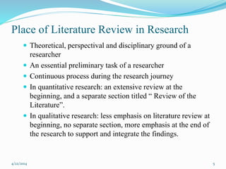 Presentation on literature review | PPTX