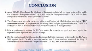 Presentation on llp settlement scheme, 2020 | PPTX