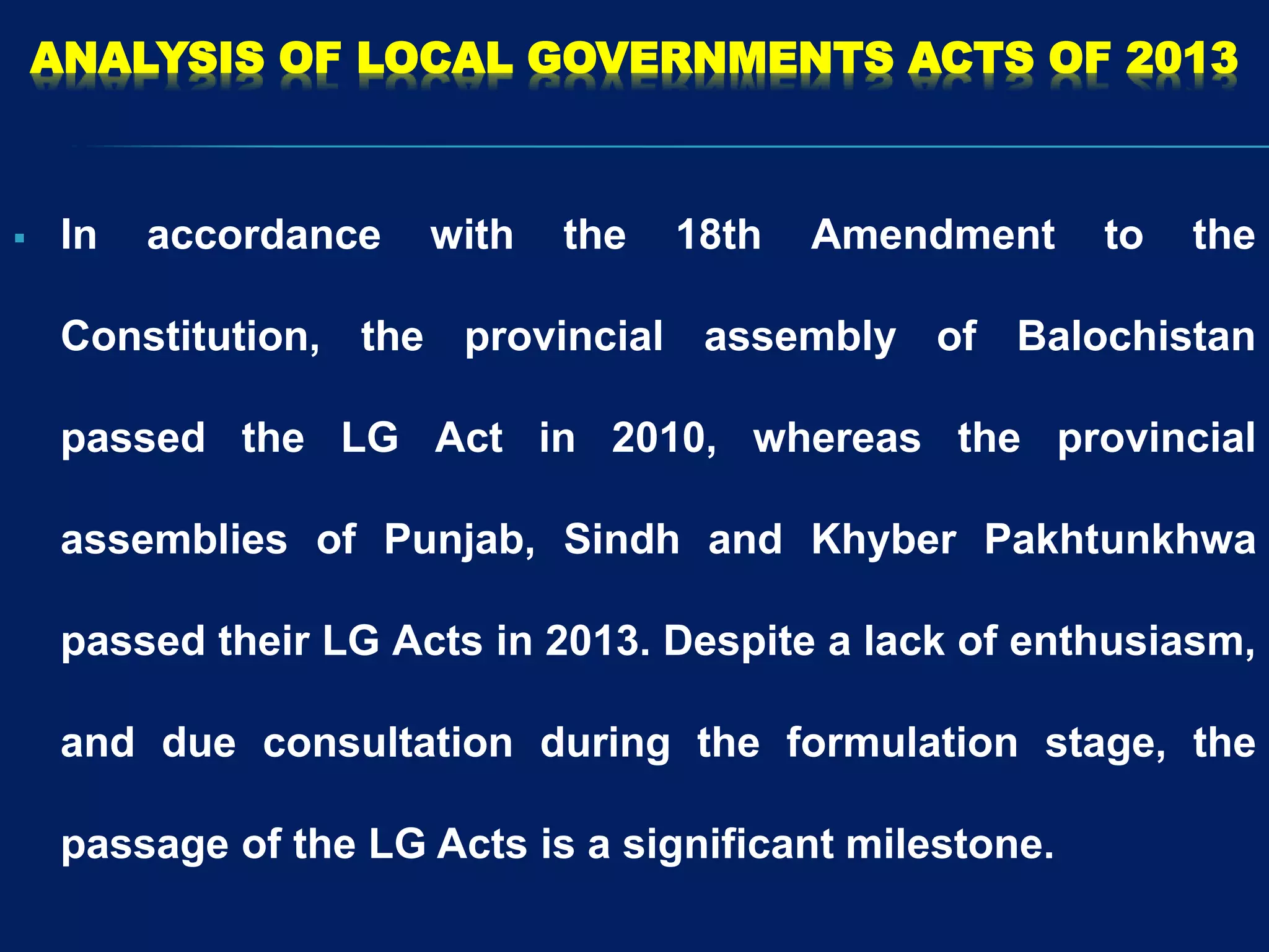 Local Government System in Pakistan | PPTX