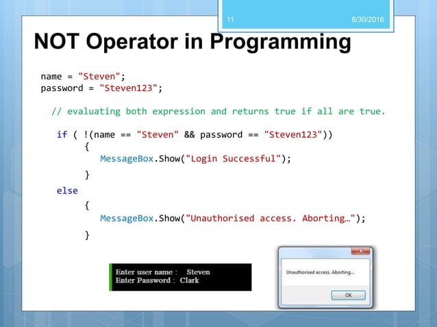 Presentation on logical_operators | PPTX