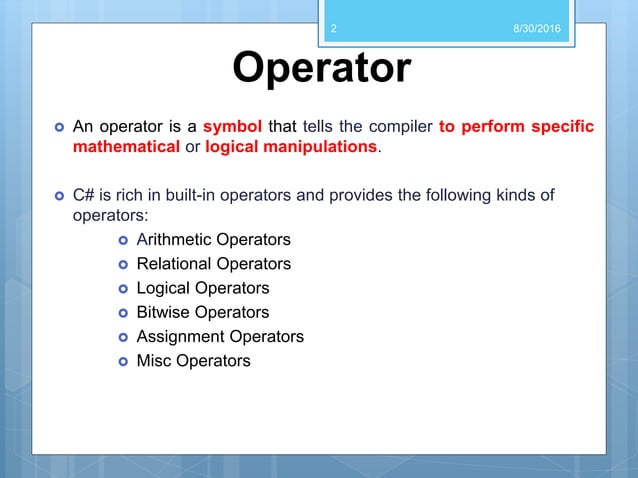 Presentation on logical_operators | PPTX