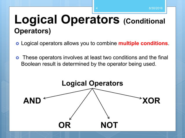 Presentation on logical_operators | PPTX