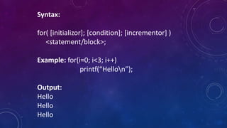 Presentation on Loop(C Language) by Dheemaan Daash | PPT