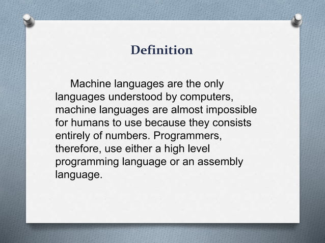 Machine Level Language | PPTX