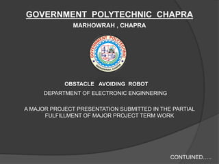 A presentation on obstacle avoiding robot | PDF