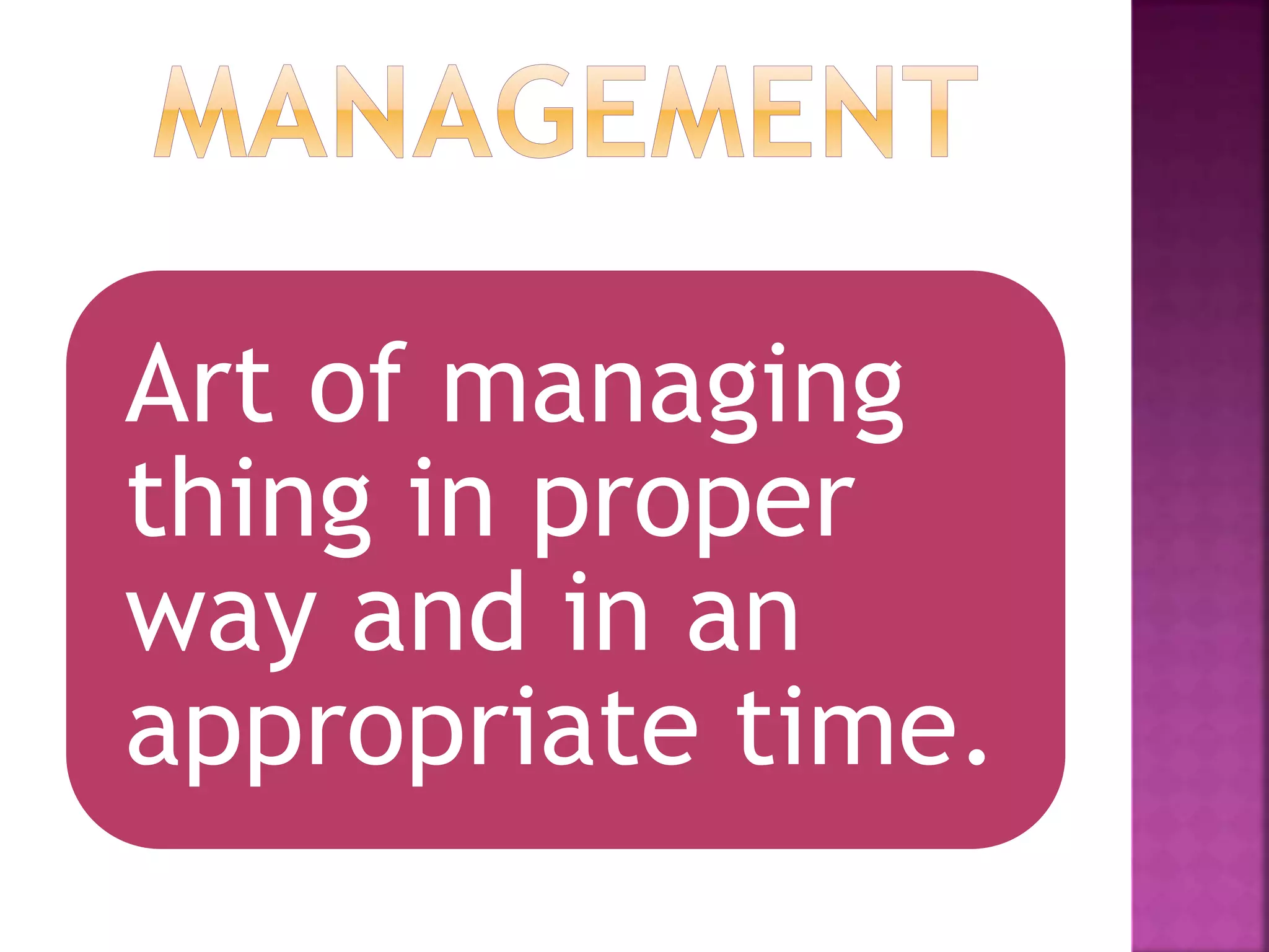 Presentation on management | PPT