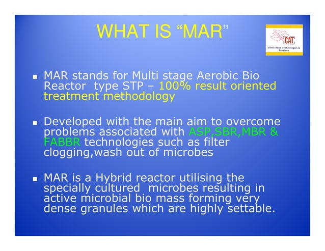 Presentation On Mar Type sewage treatment plant | PPT