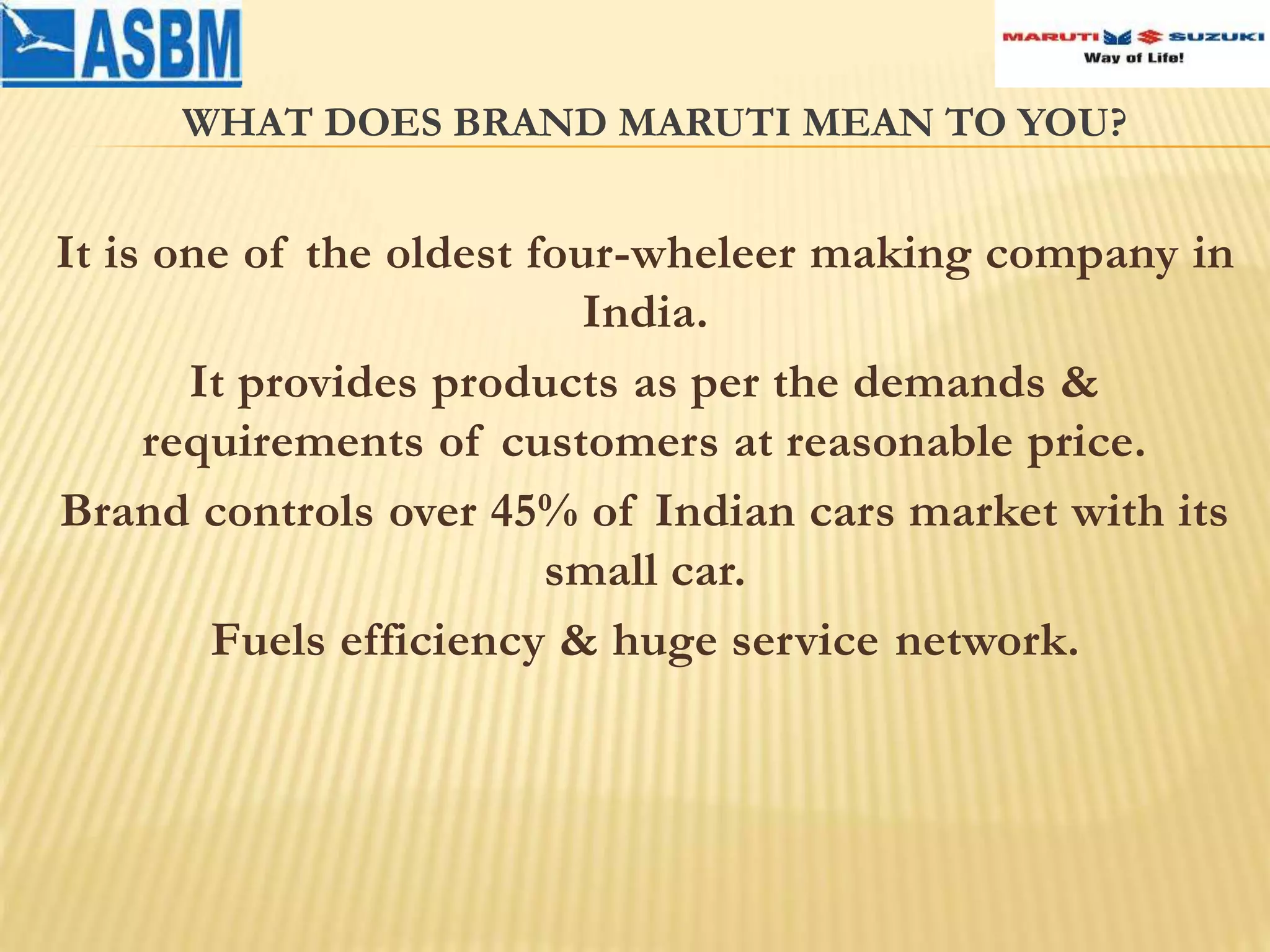 Presentation on maruti suzuki | PPTX