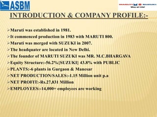 Presentation on maruti suzuki | PPTX