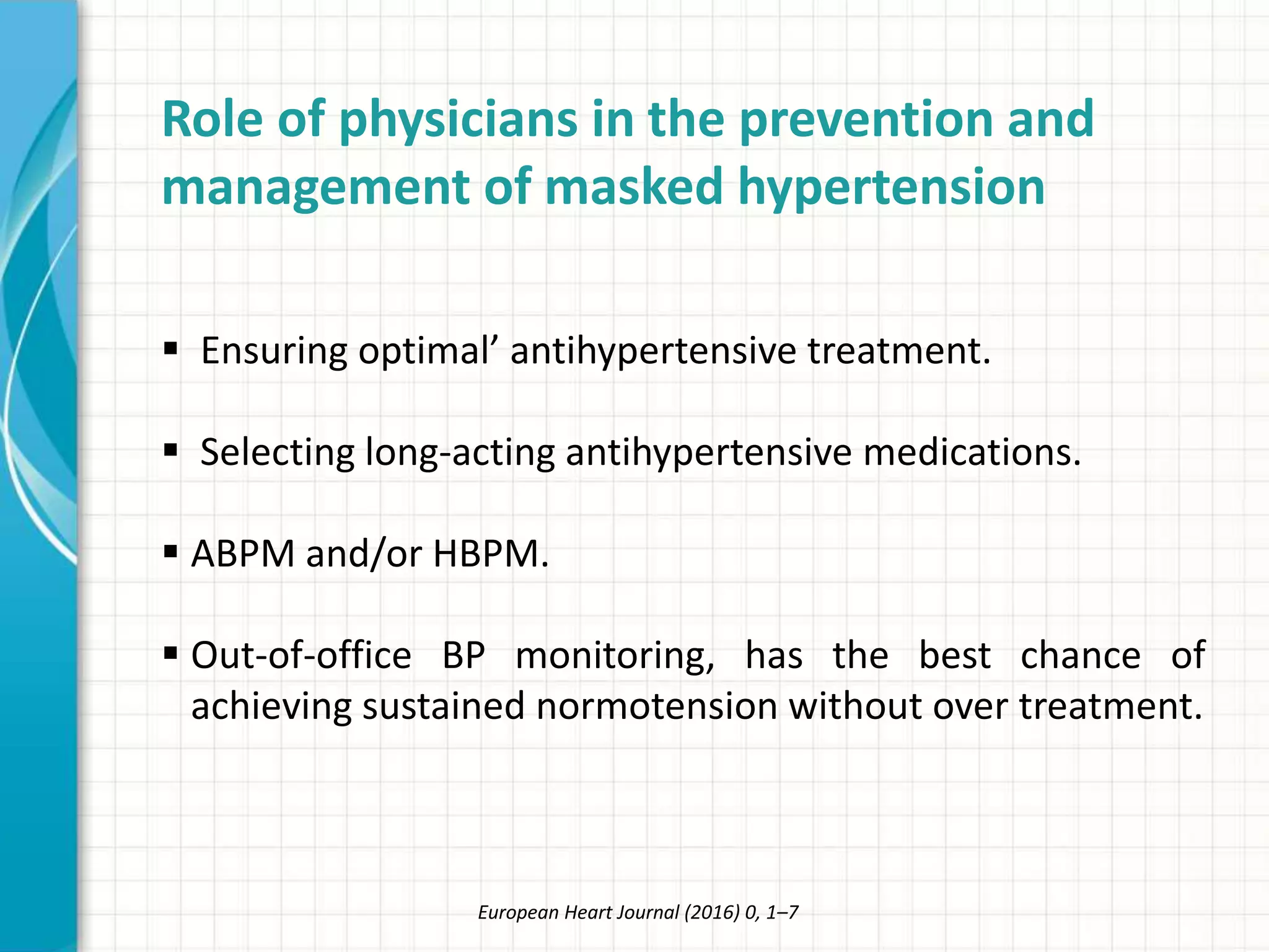 Presentation on masked hypertension(1) 23 | PPTX