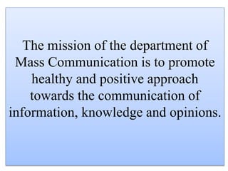 Department of Mass Communication in Government College University ...