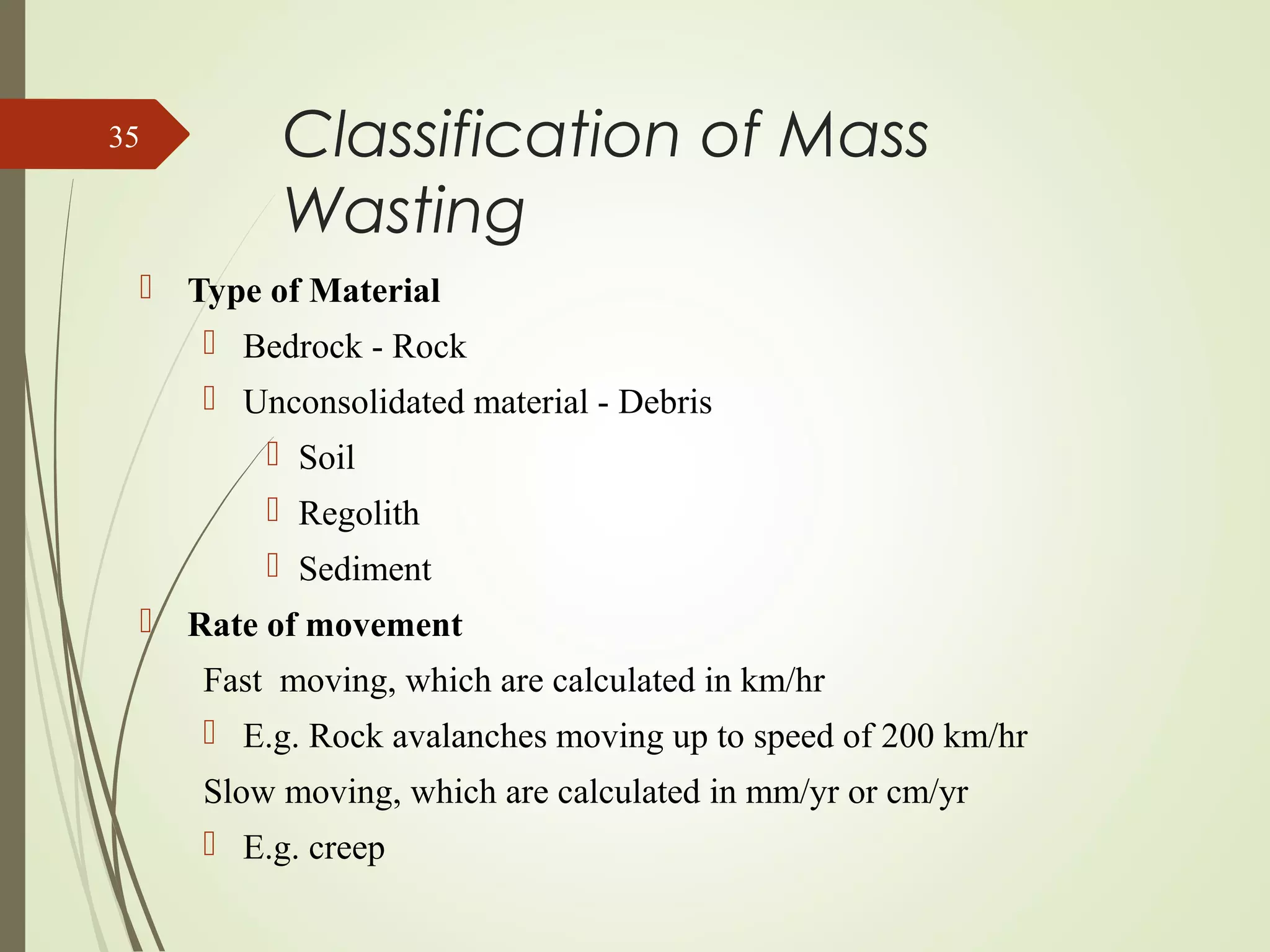Presentation on mass wasting | PPT