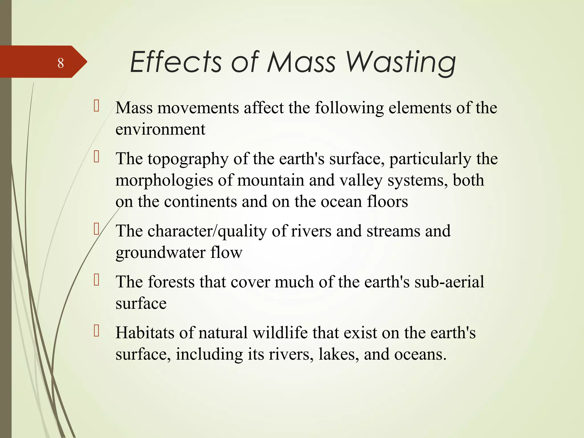 Presentation on mass wasting | PPT