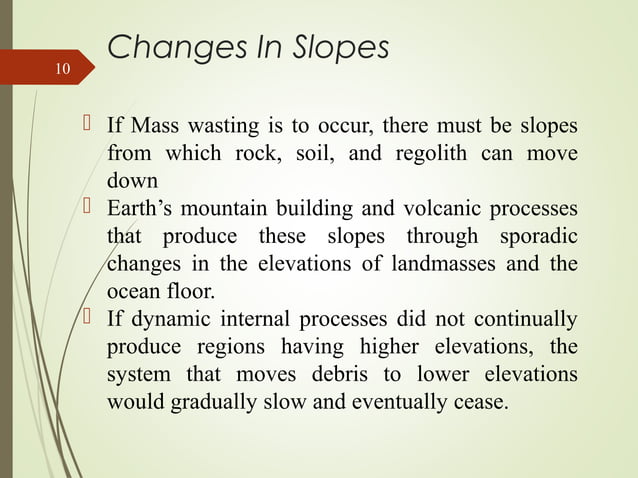 Presentation on mass wasting | PPT | Geography | Science