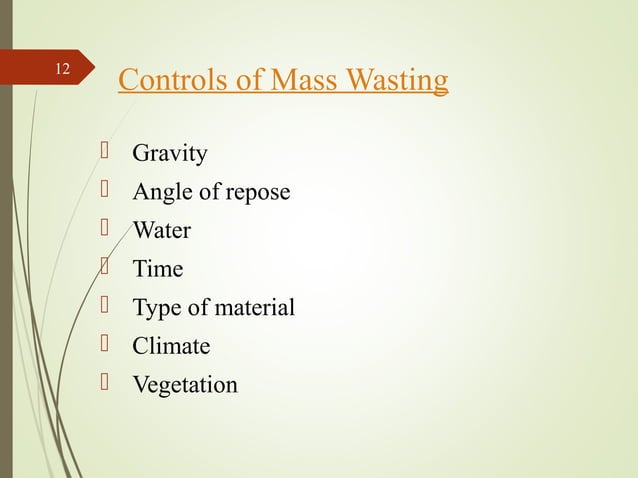 Presentation on mass wasting | PPT | Geography | Science