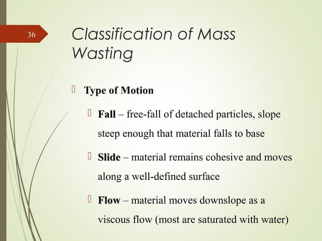 Presentation on mass wasting | PPT | Geography | Science