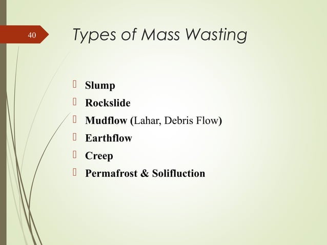 Presentation on mass wasting | PPT | Geography | Science