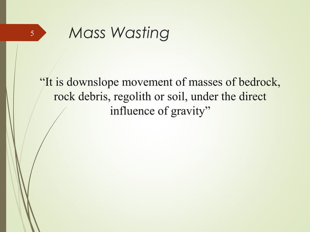 Presentation on mass wasting | PPT | Geography | Science