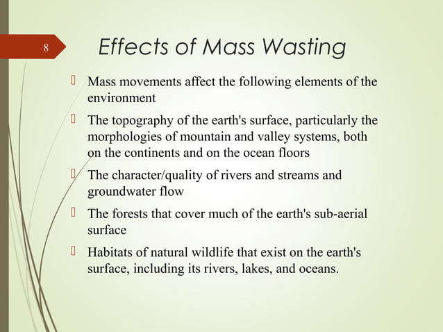 Presentation on mass wasting | PPT | Geography | Science